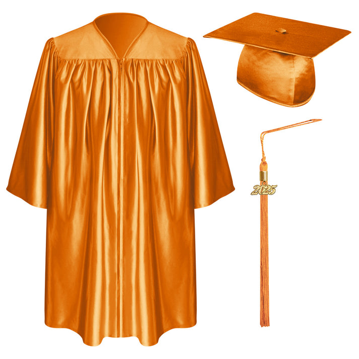 Child Orange Graduation Cap; Gown & Tassel – Graduation World