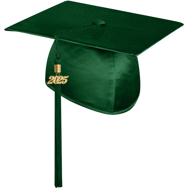 Shiny Hunter Green Graduation Cap with Tassel|Bachelor – Graduation World