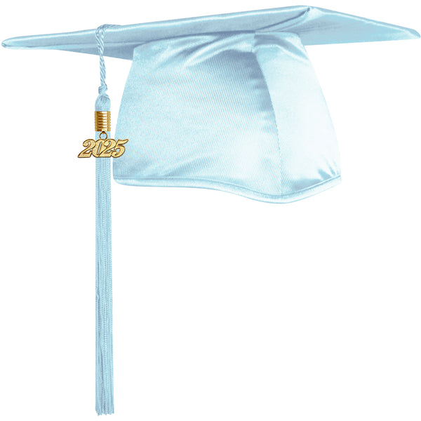 Shiny Light Blue Graduation Cap with Tassel|Bachelor – Graduation World